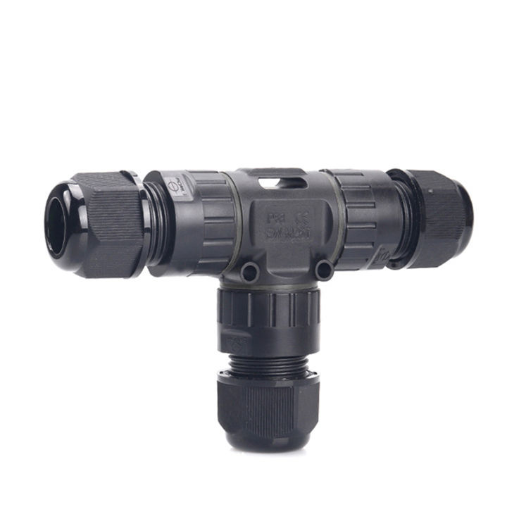 【3C VictoryEagle】2 IP68 Waterproof Junction Box T-shape Two Outlets Outdoor Electrical Cable ...