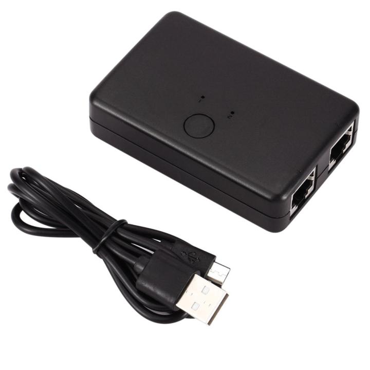 2 Ports RJ45 CAT6 LAN HUB Network Switch Box Selector For Laptop 2 In 1 ...