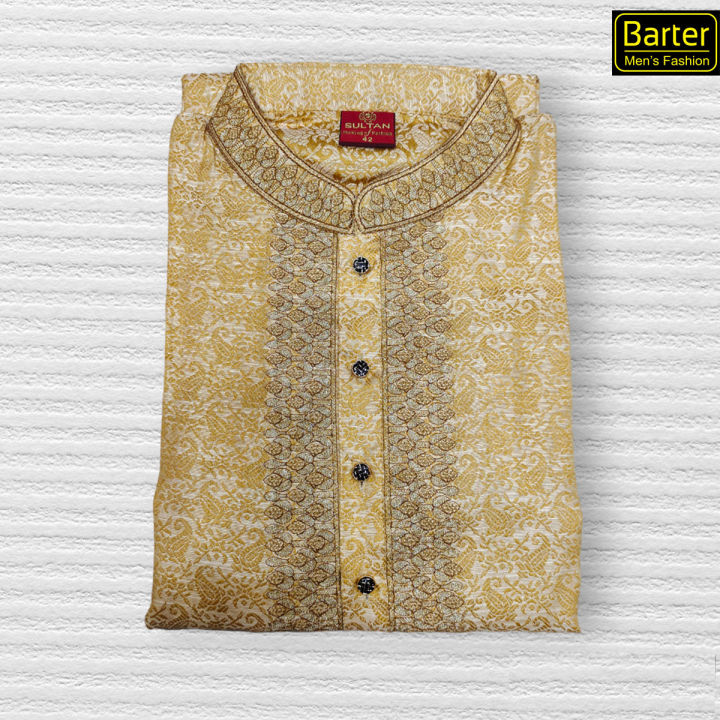 Stylish Comfortable Beige color Katan Panjabi for Men | Fashionable new ...