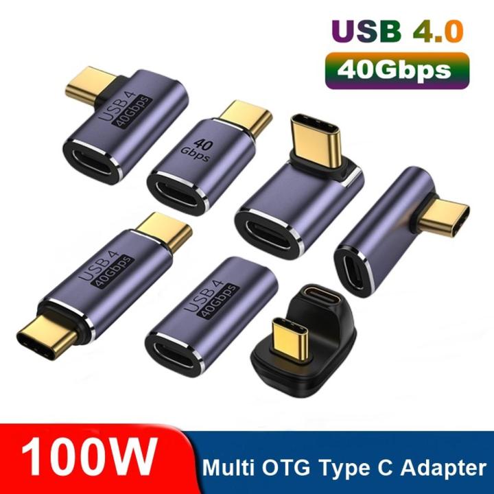 100W Metal USB 4.0 Type C Adapter OTG 40Gbps Data Transfer USB-C ...
