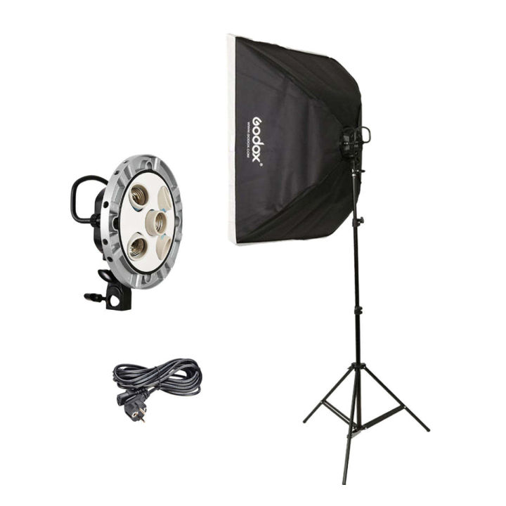 Godox TL-5 5in1 Bulb Head Multi-Holder Tricolor+Light Stand+softbox 60 ...