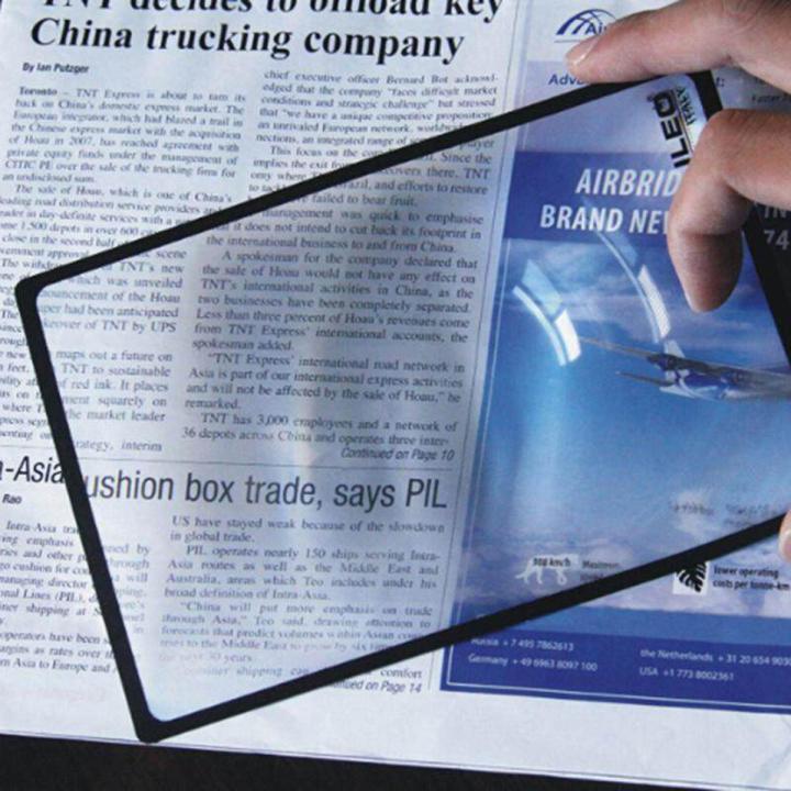 A5 Flat PVC Magnifier Sheet X3 Book Page Magnifying Reading Glass Lens ...