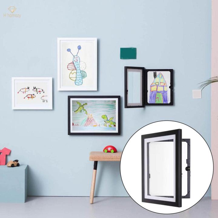 Wooden Photo Frame Card Display Living Room Front Open Artwork Picture ...