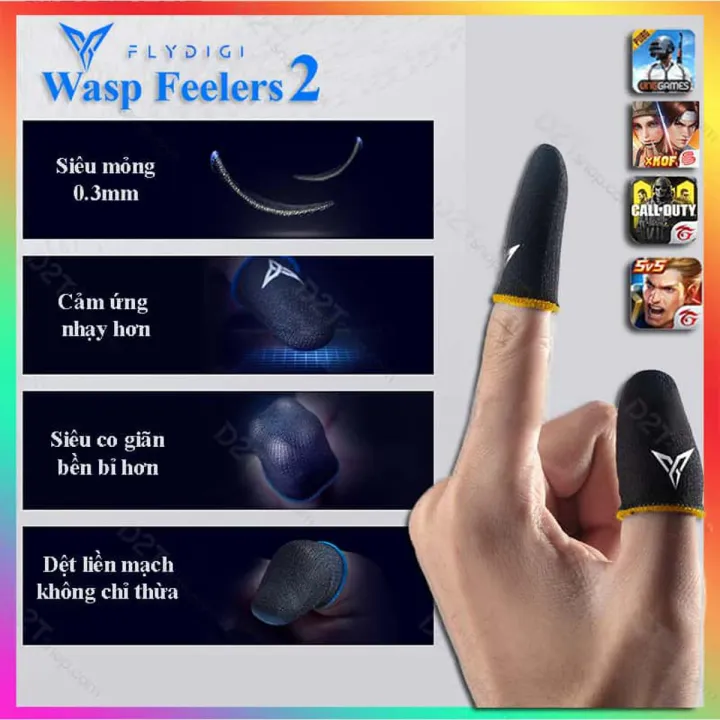 READY STOCK Flydigi Wasp Feelers 2 Finger Sleeve Sweat-Proof Finger ...