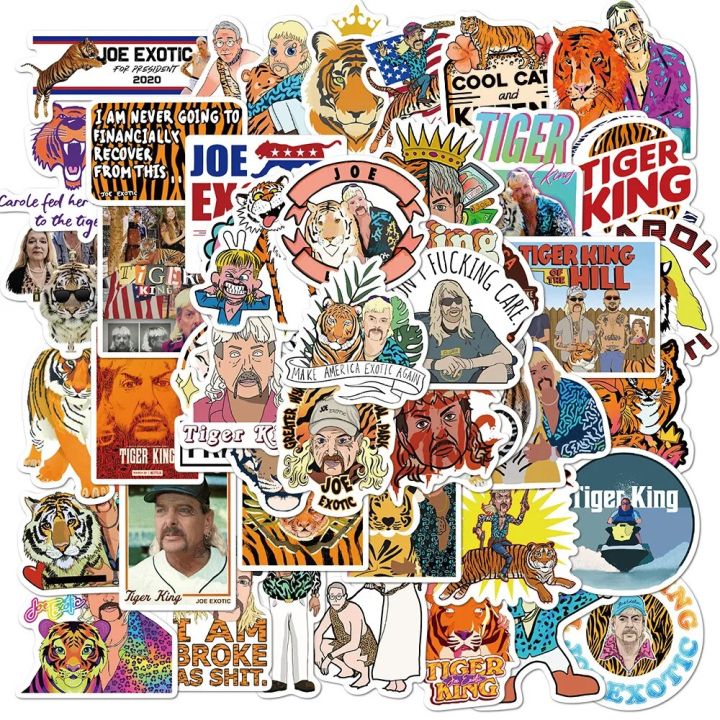 50PCS Documentary Tiger King Stickers For DIY Stationery Water Bottle ...