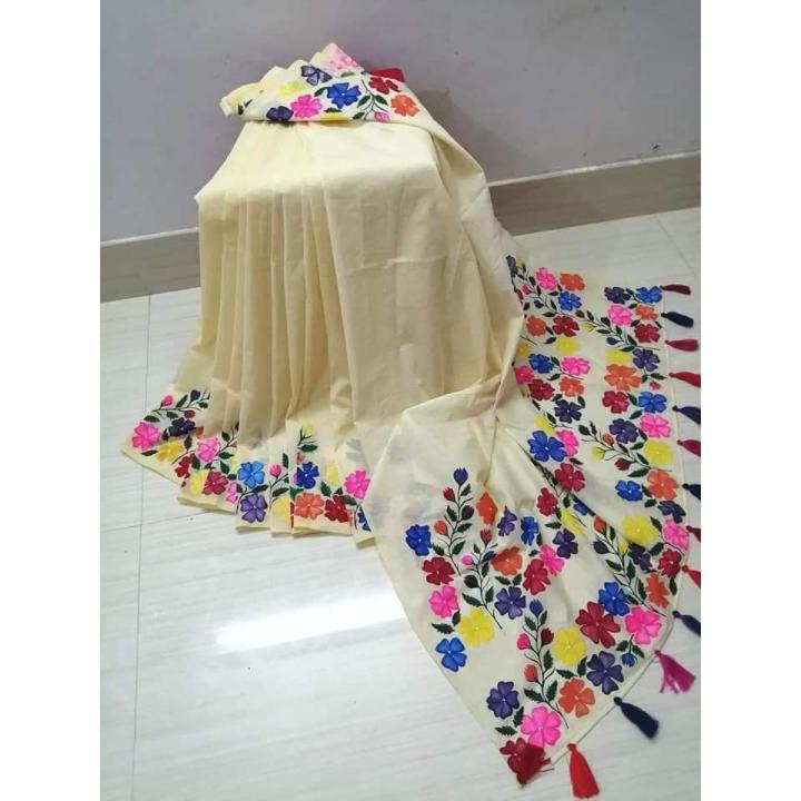 Exclusive Designer Hand Print Resom silk Saree / Resom suti Saree Super ...