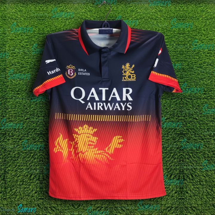 Royal Challengers Bangalore Premium IPL Polo Jersey For Men - RCB Half ...