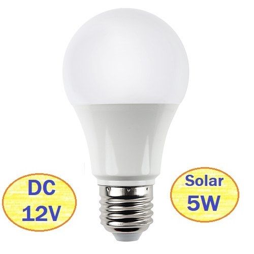 Base E-27 Solar LED Bulb DC 12V 5 Watt | Daraz.com.bd
