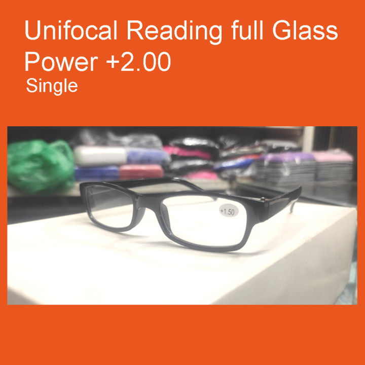 Unifocal Reading Power Glasses For Men & Women Lens Strength (+2.00) Power