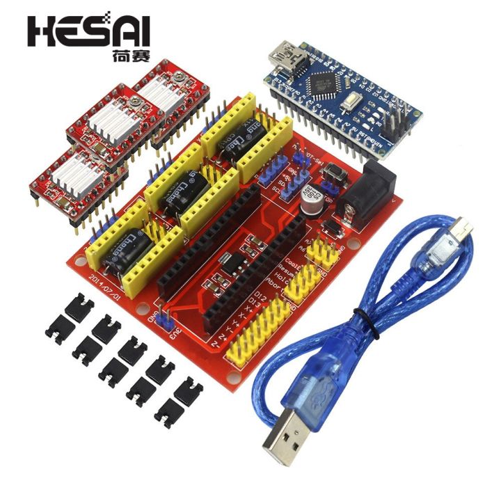 【Mary DAI Store】3DV4 CNC Shield V4 Engraving Machine + Nano 3.0 with USB+ Stepper Drivers for ...