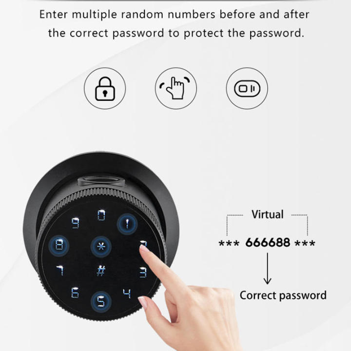 Smart Round Fingerprint Password Card Door Lock | Daraz.com.bd