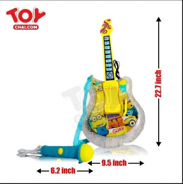 Minion Magic Guitar and Karaoke Microphone with Music & Lights | Daraz ...