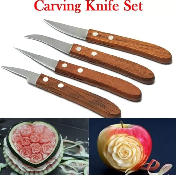 Wooden Fruit and Vegetable Carving Cutter Set Mini Fruit Caving Tools ...