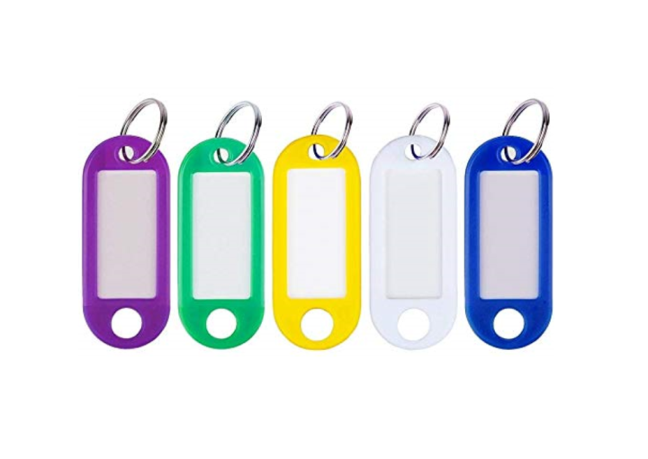 Plastic Key Fobs Luggage ID Tag Labels Key Rings with Name Cards, Pack ... Plastic Key Fobs Luggage ID Tag Labels Key Rings with Name Cards, Pack ...