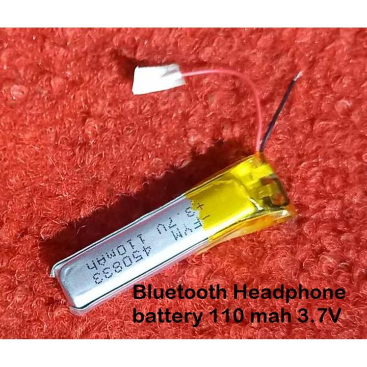 Bluetooth Headphone Battery 3.7V Lipo Battery 110mAh Size 35x8x3.5mm 3 ...