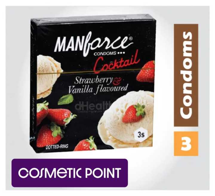 Manforce Strawberry & Vanilla Flavored Condom single Pack - 3x1=3pcs ...