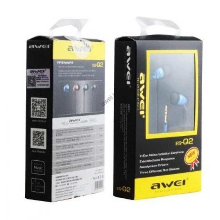 Awei ES-Q8 ইন-ইয়ার ইয়ারফোন-কালো এবং নীল | Daraz.com.bd