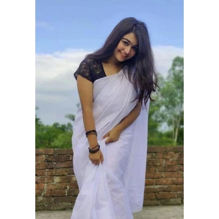Muslin Than Shari Sky Blue colour Saree | Daraz.com.bd