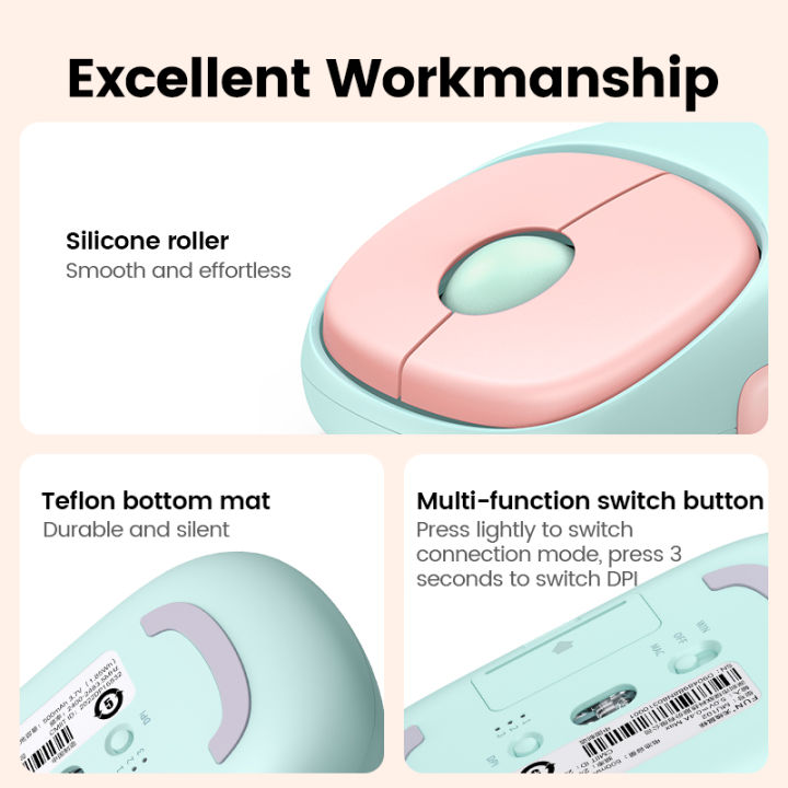 【FUPANG】UGREEN Wireless Mouse, 4 Buttons, Bluetooth 5.0 2.4G with USB ...