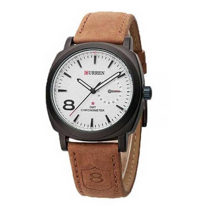 Current 8 Man leather analog watch for men | Daraz.com.bd