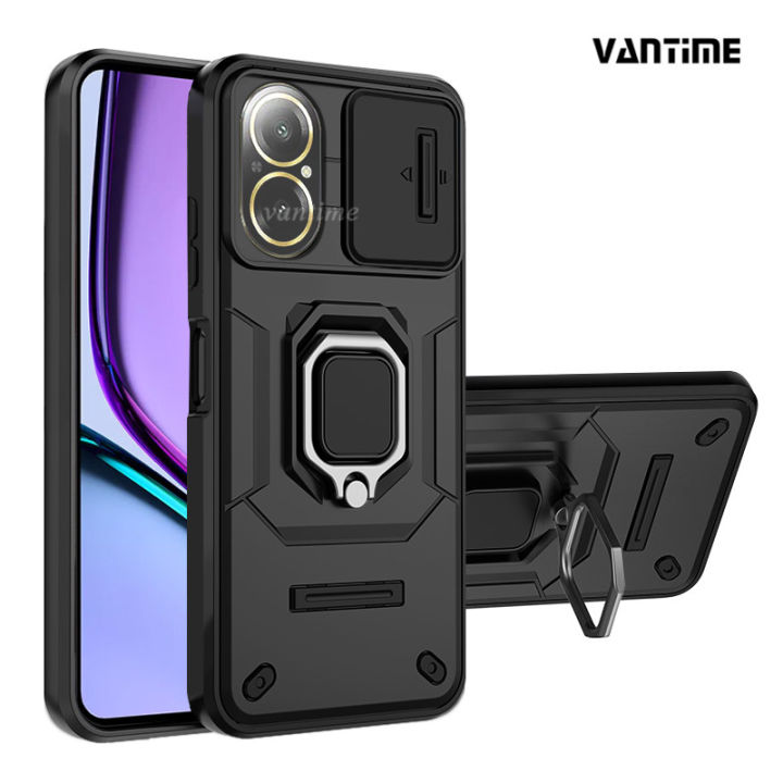 For Realme C67 4G Hard Case Sliding Lens Protect Magnetic Kickstand ...