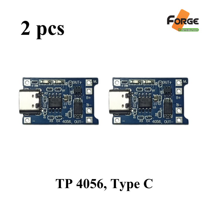 2 pcs TP4056 TYPE C 5V 1A With Battery PROTECTION Charger Circuit ...