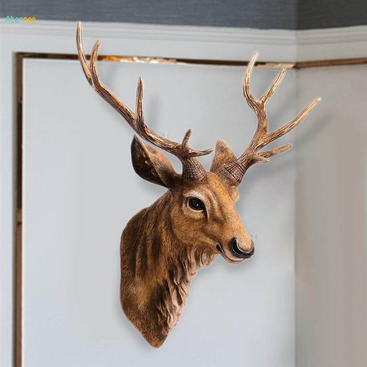 Wall Mounted Deer Head Home Decor Stag Head Rustic Deer Statue | Daraz ...
