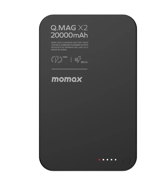 Momax Q.Mag X2 Gen 2 20000mAh 15W Magnetic Wireless Power Bank (IP120 ...