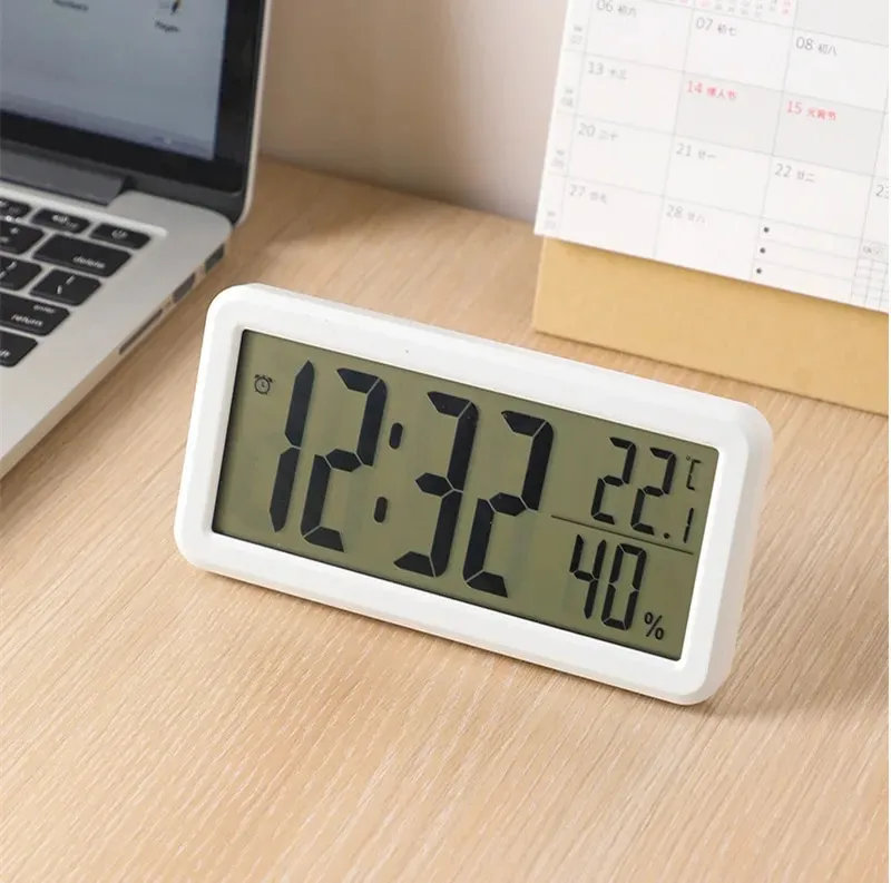 Slim Nordic Digital Alarm Clock Battery Powered Big Screen LED ...