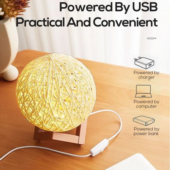 15 CM RGB Moon Light Ball Table Lamps Night Lights Dimmer Remote and ...
