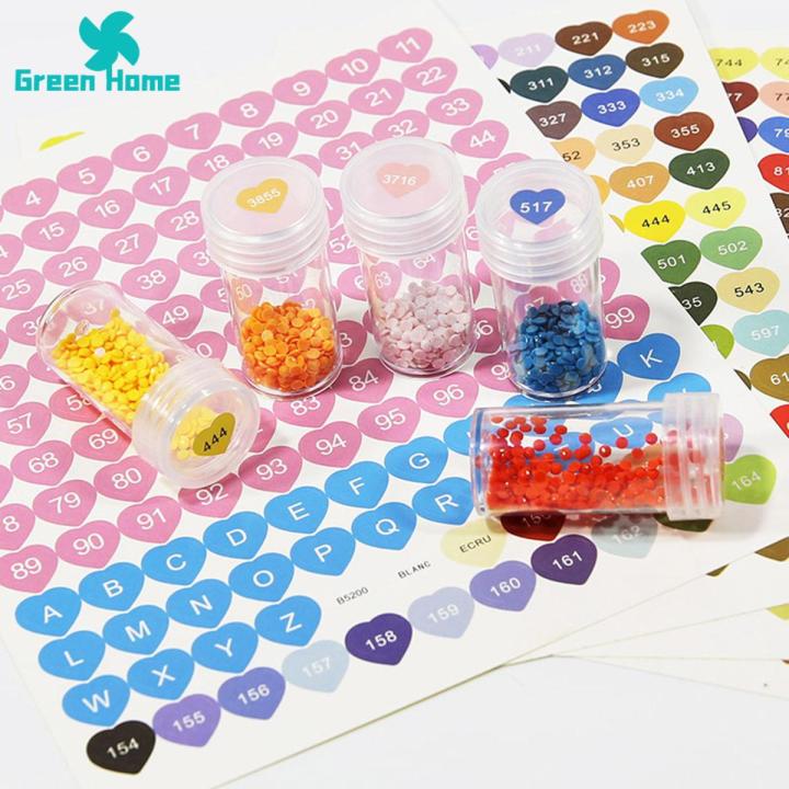 Green Home Marker Stickers Distinguishable DMC Color Card Digital ...