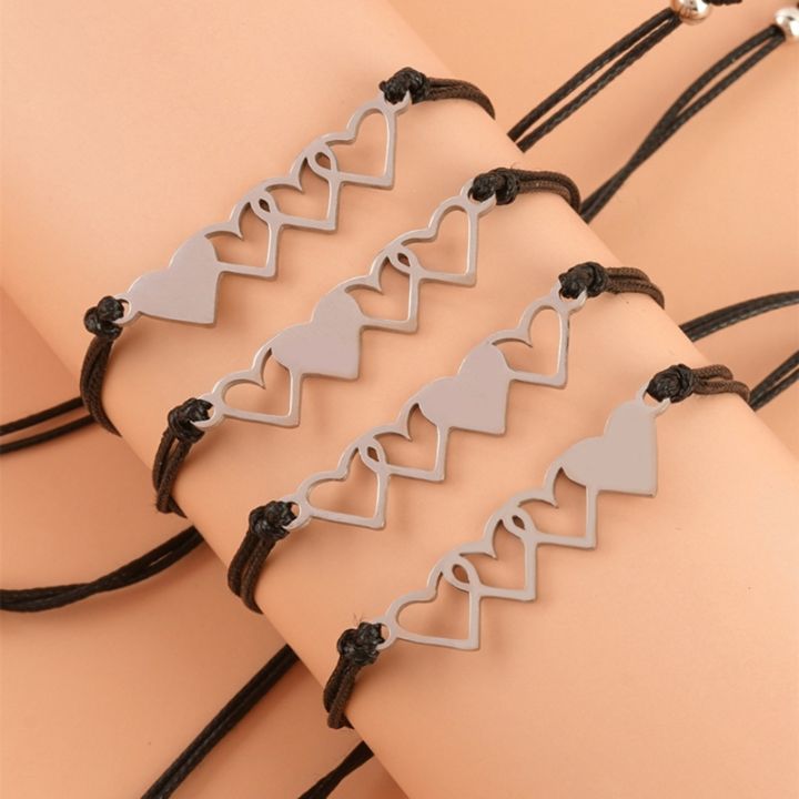 4 Pieces Set Matching Bracelets for Best Friends Couple Family Women ...