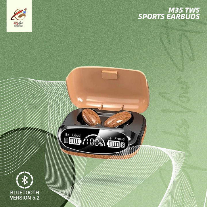 M35 TWS Bluetooth 5.2 Waterproof Sports Earbuds Noise Cancelling Touch ...