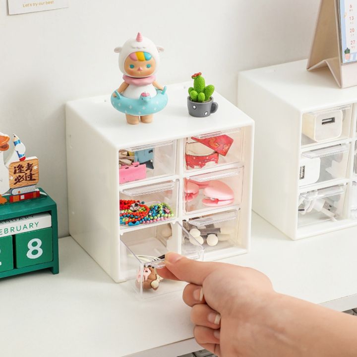 【Direct-sales】 New Plastic Desktop Storage Boxes Sorting 6 Grid Amall ...