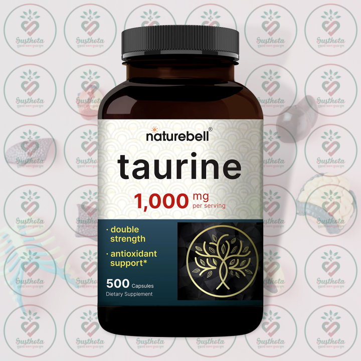 NatureBell Taurine – 1,000 mg – 500 Capsules – Double Strength – for ...