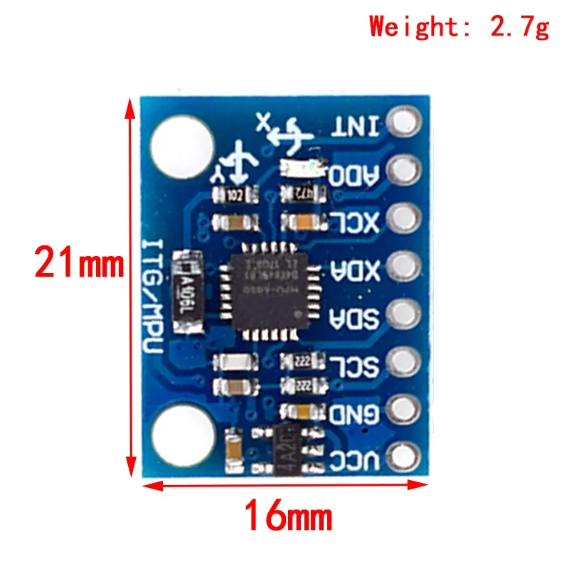 1Set IIC I2C GY-521 MPU-6050 MPU6050 3 Axis Analog Gyroscope Sensors + Accelerometer Module For ...