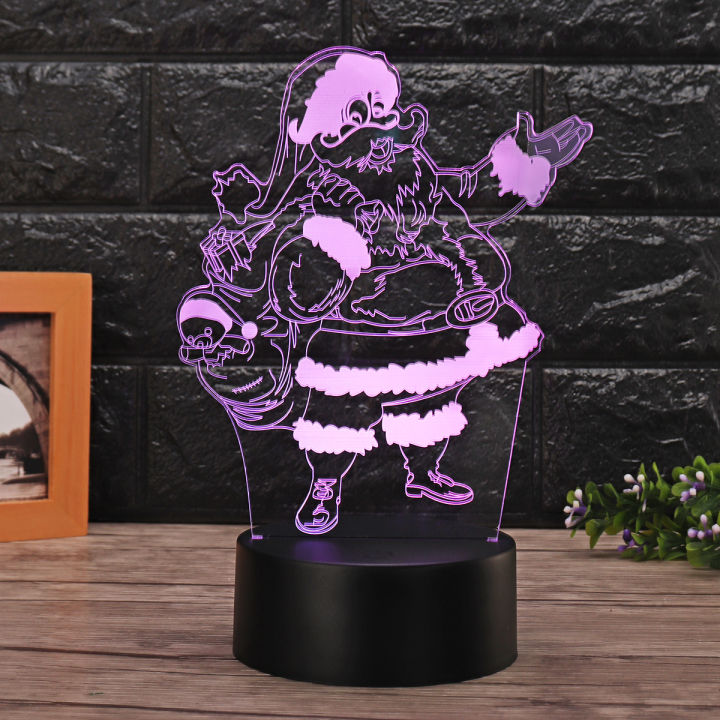 Remote Control/Touch 3D LED Santa Claus Variable Color Desk Lamp ...