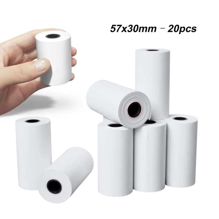 20Rolls (57x30mm) Thermal Paper Rolls for 2-Inch width (58mm) POS and ...