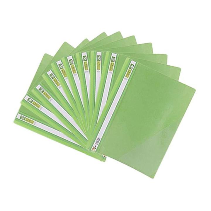 Punch File - 10 Pieces - Transparent and Lime | Daraz.com.bd