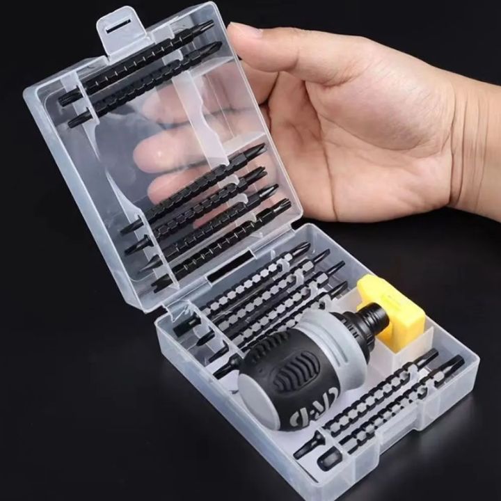 Multi-function Telescopic Magnetic Ratchet Screwdriver Set Steel Labor ...