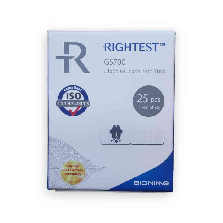 Bionime GS-700SB 700S Test Strip for Blood Glucometer - 25Pieces ...