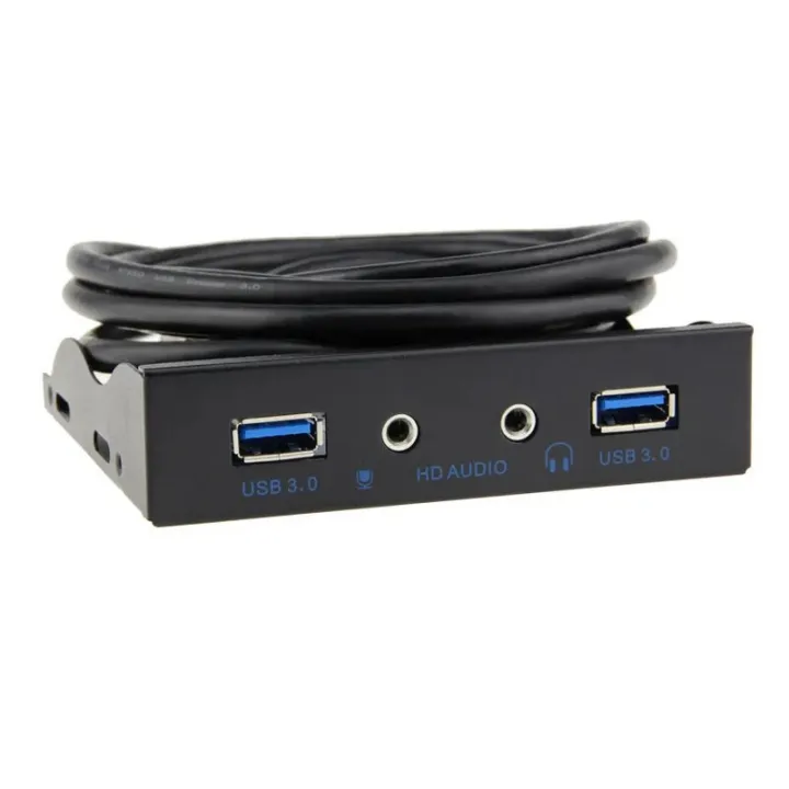 2 Port USB 3.0 Hub Splitter HD Audio 3.5mm Earphone Jack Mic Interface ...