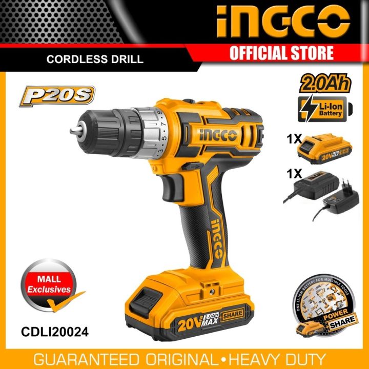 INGCO CORDLESS DRILL 20V-CDLI20024 | Daraz.com.bd