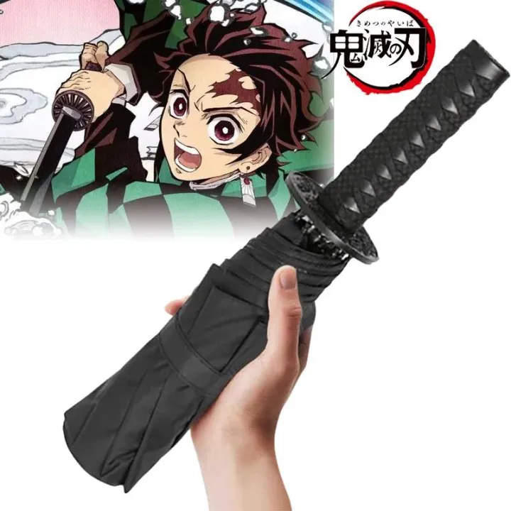 Demon Slayer Katana Umbrella Anime Sunny Rainy Parasol Kimetsu No Yaiba ...