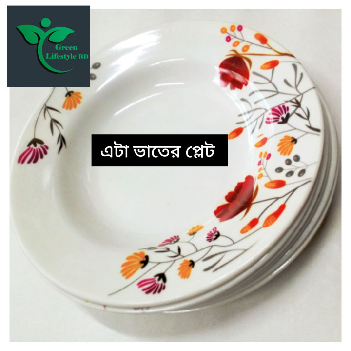 6 pcs Set Big Size Melamine Plate (9" Size ) for Home & Office High ...