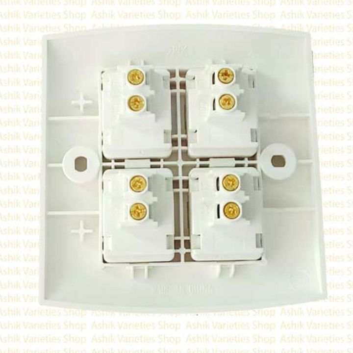 Dosen 4 Gang Switch- VP Series, 10A-250V~ White Color, Heat & Fire ...