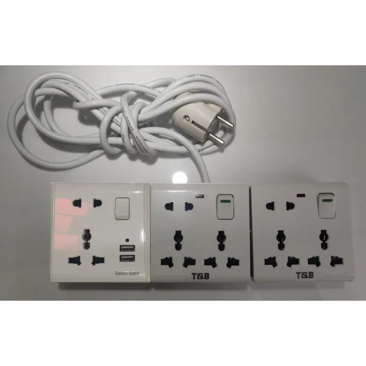 Multi Plug Custom Made Energy Super VIP 5 Pin 2 USB 3 Gang Extension ...