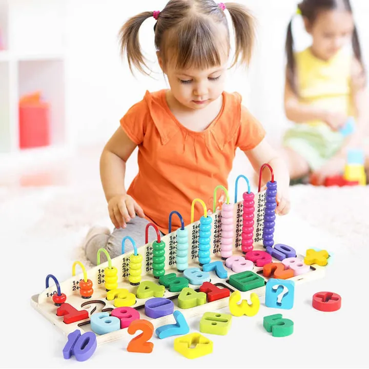 Wooden Calculation Shelf Abacus Counting Addition Subtraction Maths