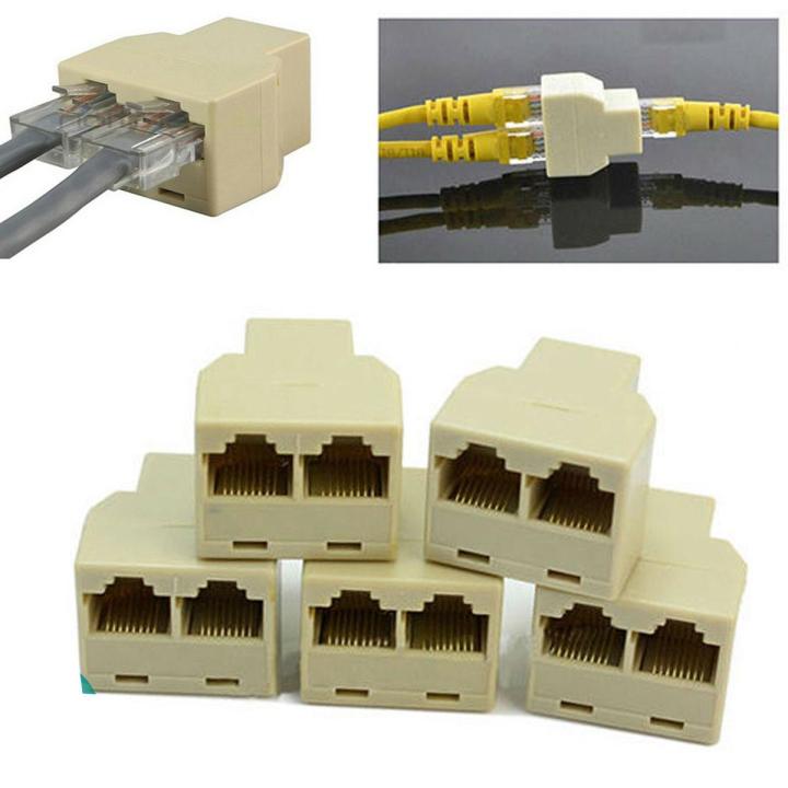 RJ45 Ethernet LAN Network Y Splitter 2 Way Adapter 3 Port Coupler /Pack ...