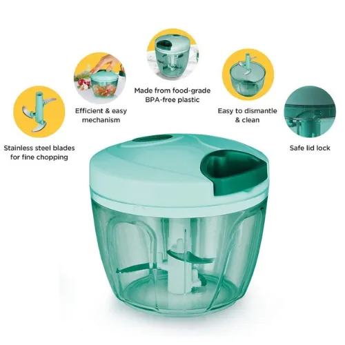 Vegetable Chopper Handy Quick Cutter For Kitchen, 3 Blade Stainless ...